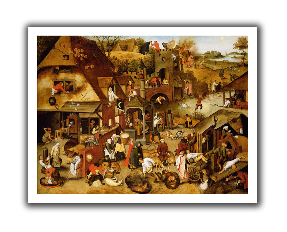 ArtWall The Flemish Proverbs by Pieter Bruegel Painting Print on Rolled ...