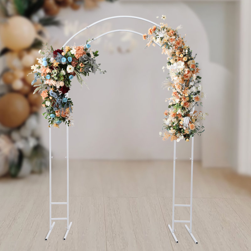 YaoTown 59'' W x 19.7'' D Steel Round Wedding Backdrop Arch, for Garden ...