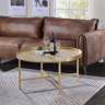 Ivy Bronx Modern 1-Piece Round Coffee Table with Gold Finish - Cross ...