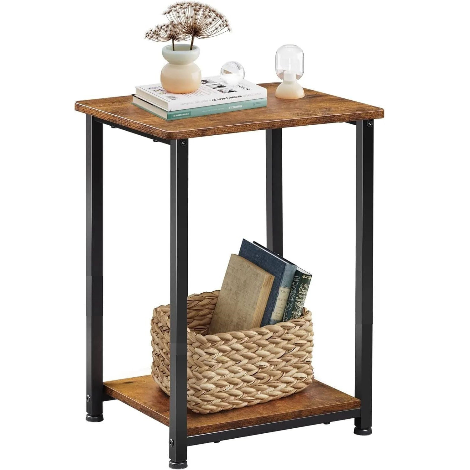 17 Stories End Tables , 2-Tier Small Side Table With Open Storage Narrow End Table Modern ...