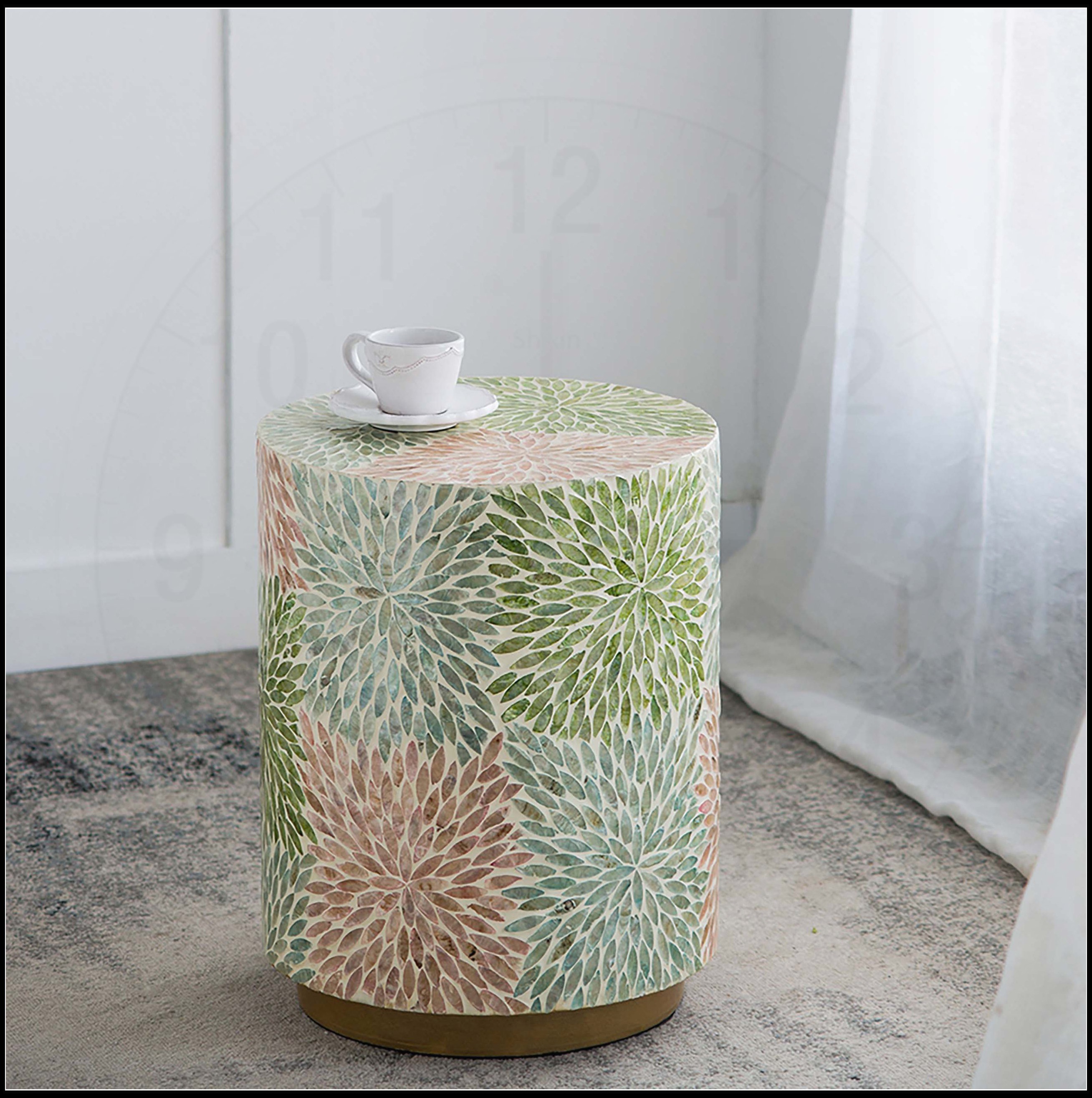 Lark Manor™ Capiz Garden Stool, a Stylish and Functional Accent Piece ...