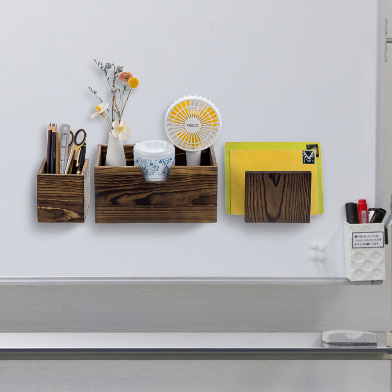 Millwood Pines Gomillion 3 Piece Magnetic Desk Organizer Set | Wayfair