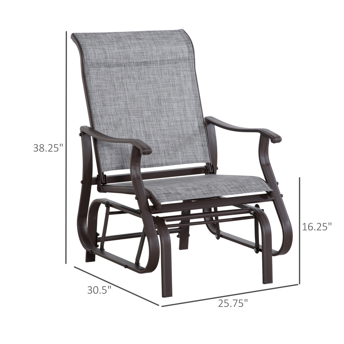 Lark Manor™ Outdoor Gliding Metal Chair & Reviews | Wayfair