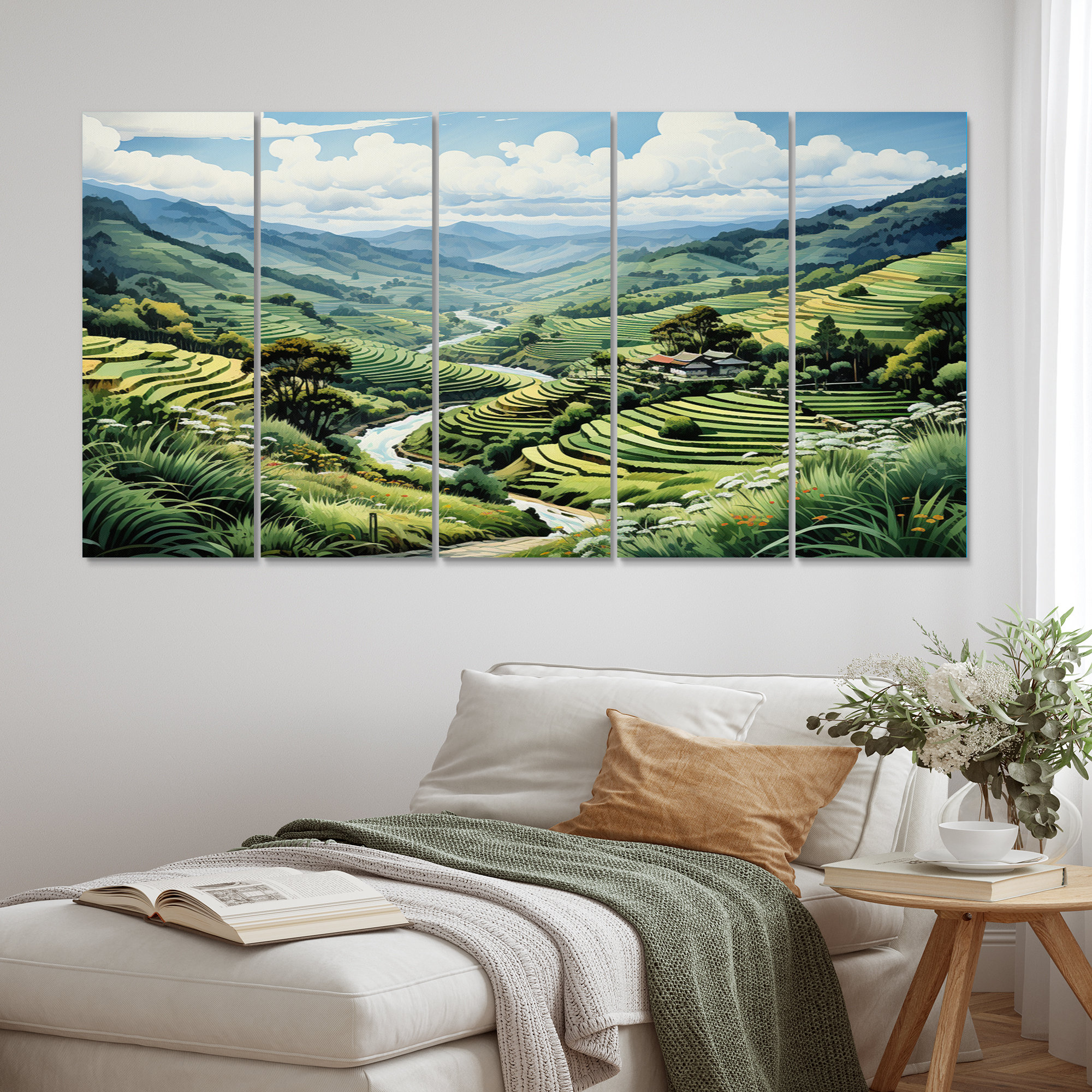 DesignArt Vietnam Green Rice Terrace Field I - Vietnam Canvas Print - 5 ...