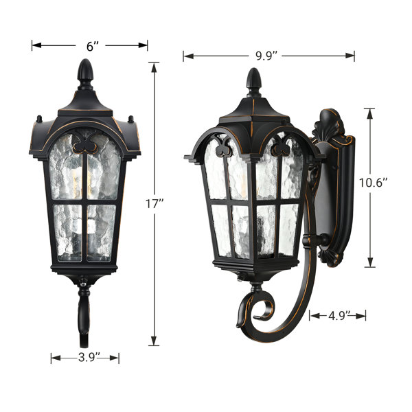 Lark Manor™ Antjelina Dusk to Dawn Outdoor Wall Light Fixtures, Black ...