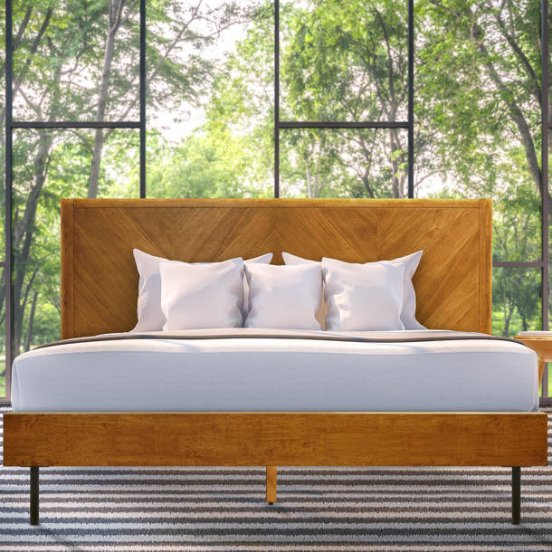 Union Rustic Kalleen Solid Wood Bed Frame with Artistic Patterned ...