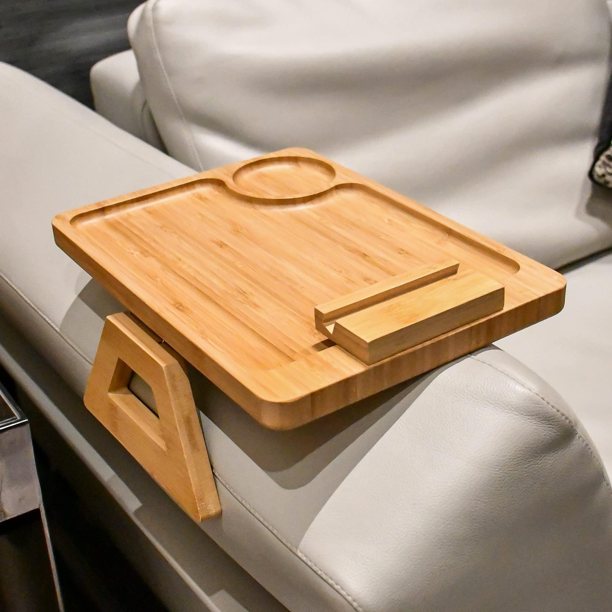 Corrigan Studio® Couch Arm Tray Table Clip On Sofa, Armrest TV Tray ...