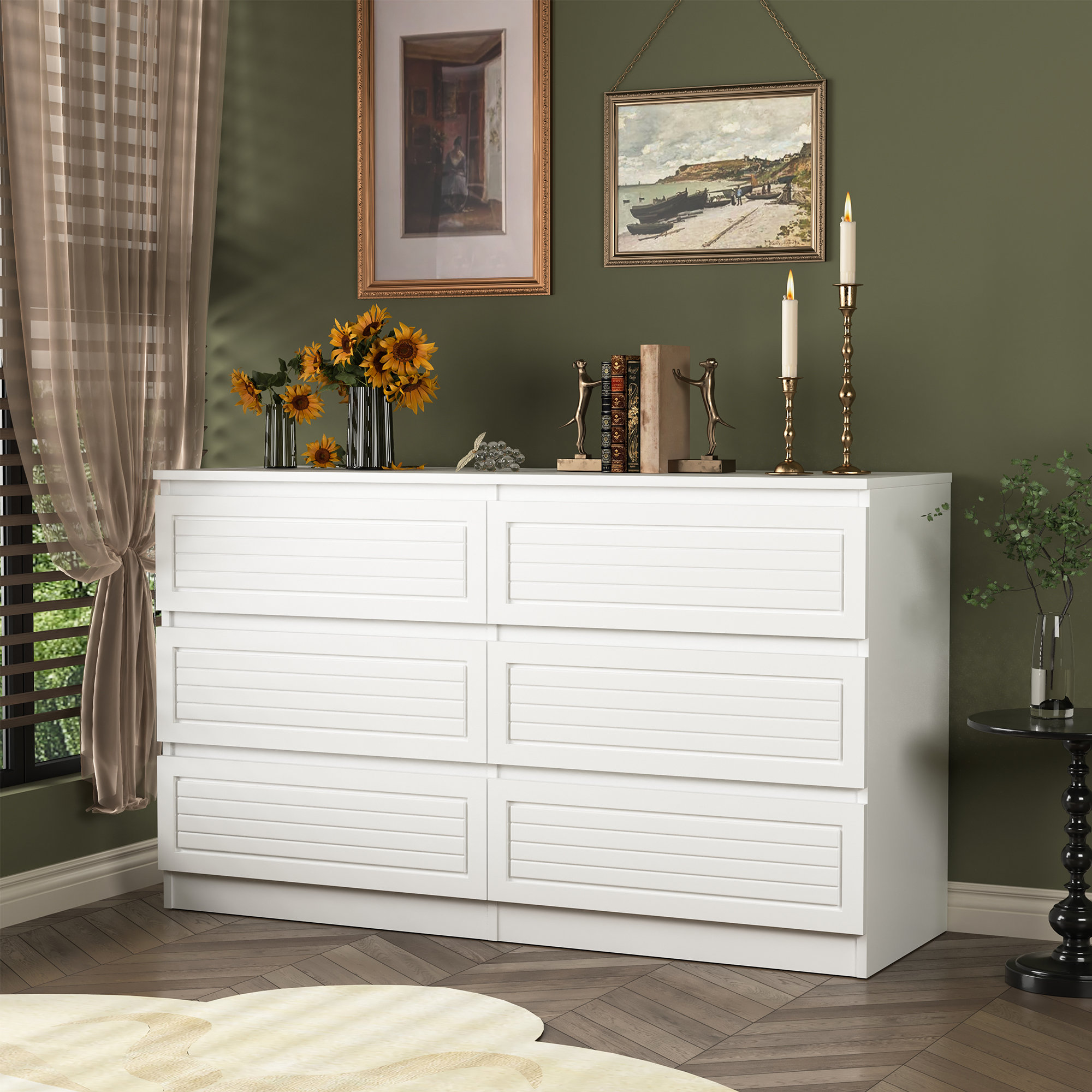 Latitude Run® Modern White 6 Drawers Double Dresser For Bedroom - Wayfair Canada