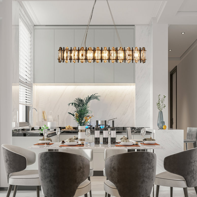 Mercer41 Adyanna 5 - Light Dimmable Rectangle Crystal Chandelier | Wayfair