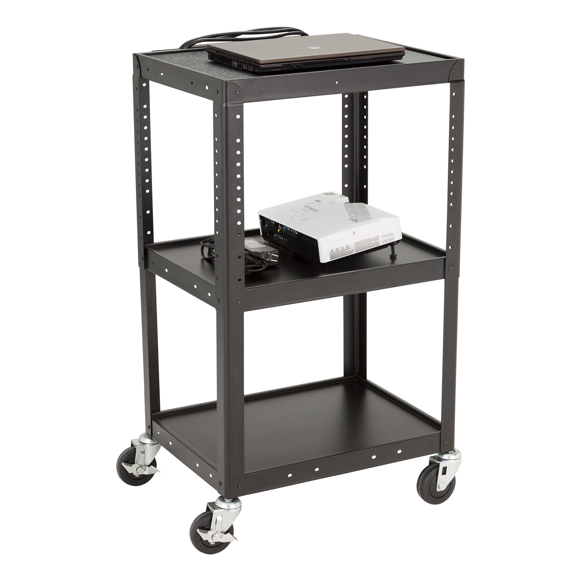 Norwood Commercial Furniture Laptop Caddy Utility Cart with 3 Shelves ...