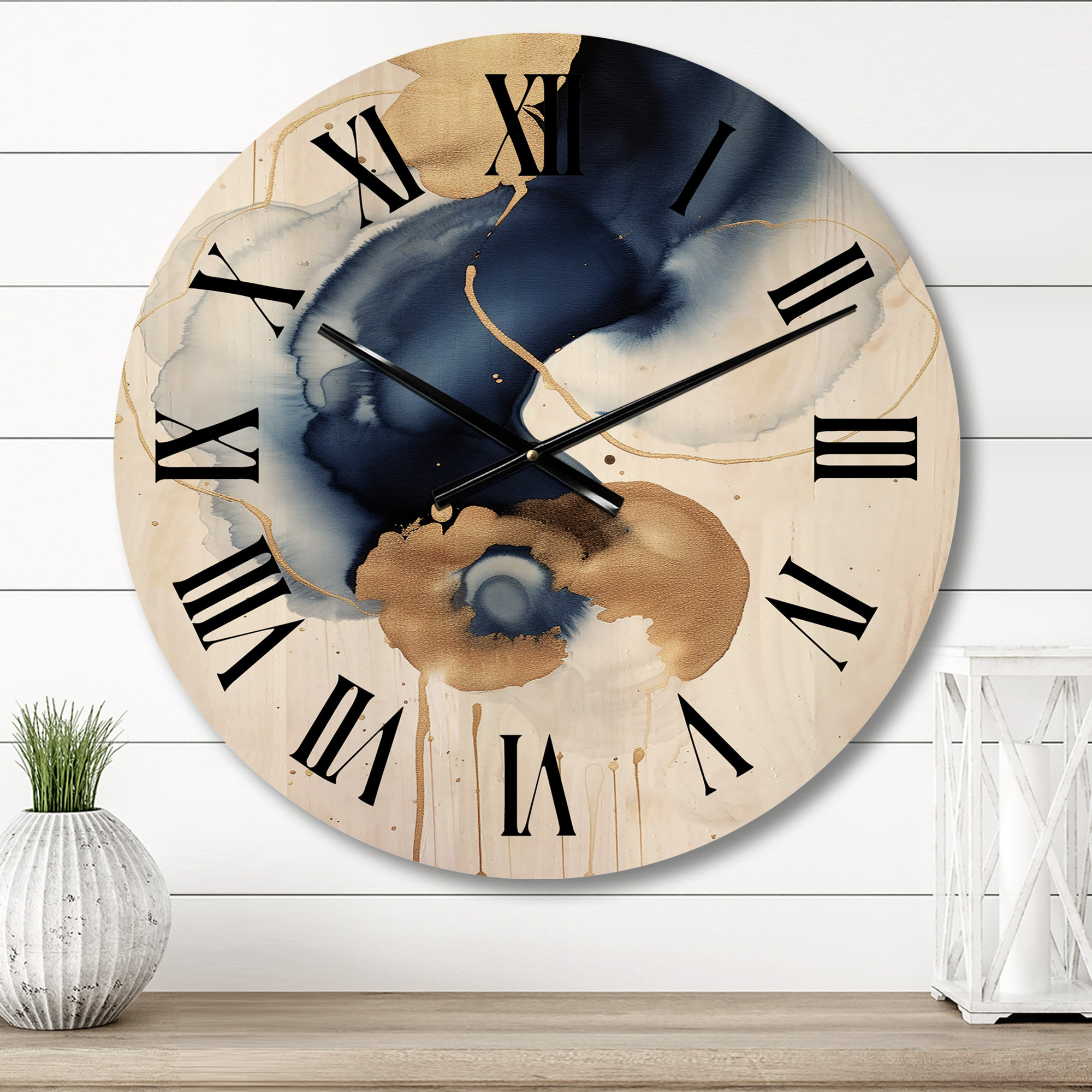 East Urban Home Lovely Dreams Rhythms Gold & Denim Ink Clouds III ...