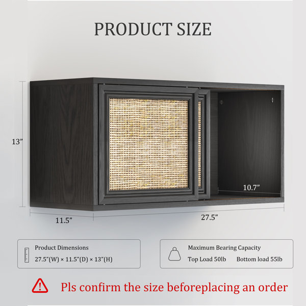 Bay Isle Home™ Wall Cabinet Storage-Rattan Floating Cabinet | Wayfair