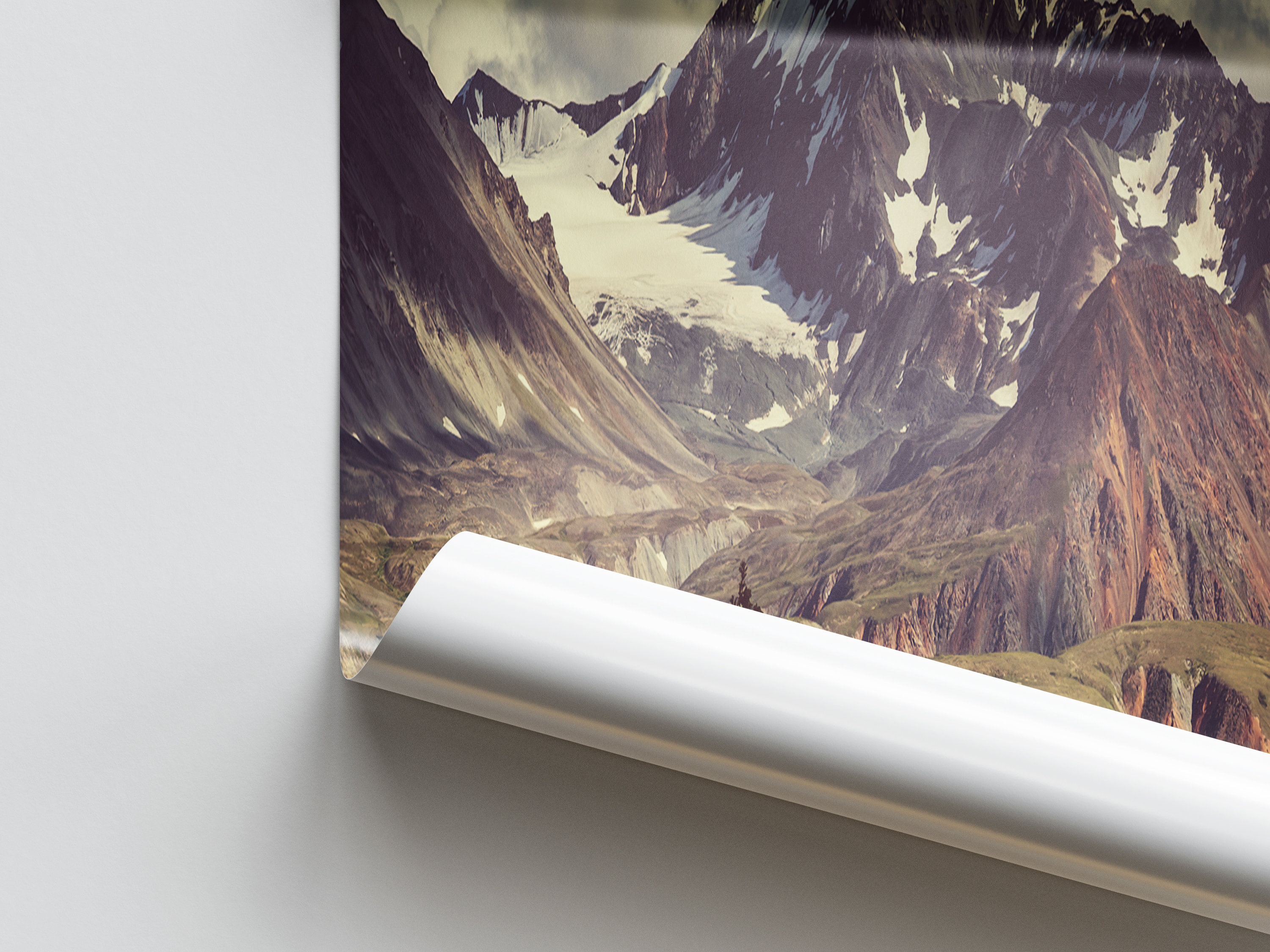 kayra export Snowy Mountain Landscape, Winter Landscape Wall Art, View ...