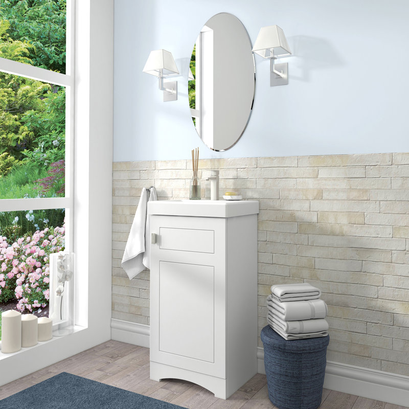 Ebern Designs MagickWoods Banasky Bath With Porcelain 17.5" Single ...