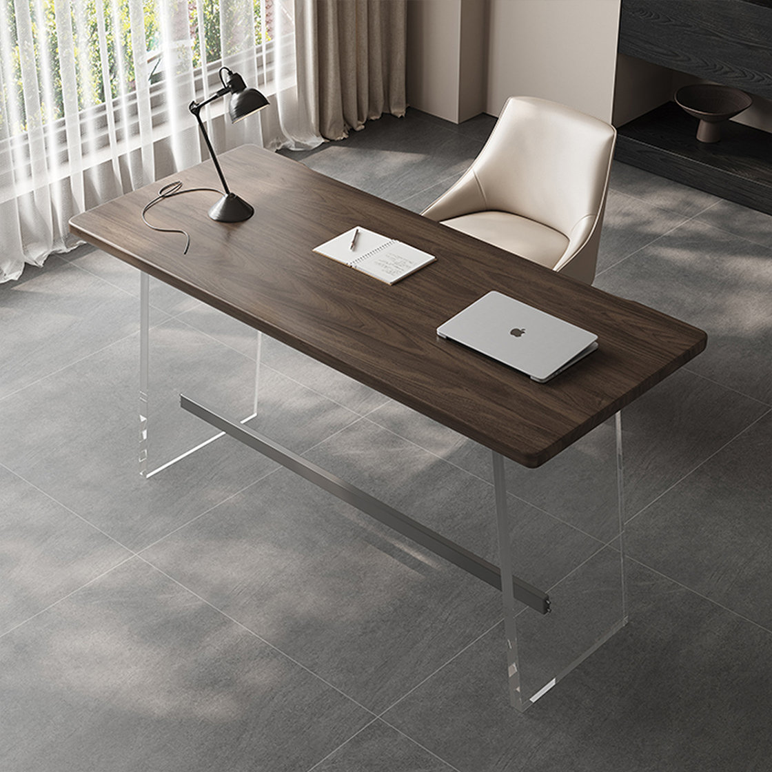 StyleCrafted Furniture Nut-brown+Clear Rectangular Manufactured Wood ...