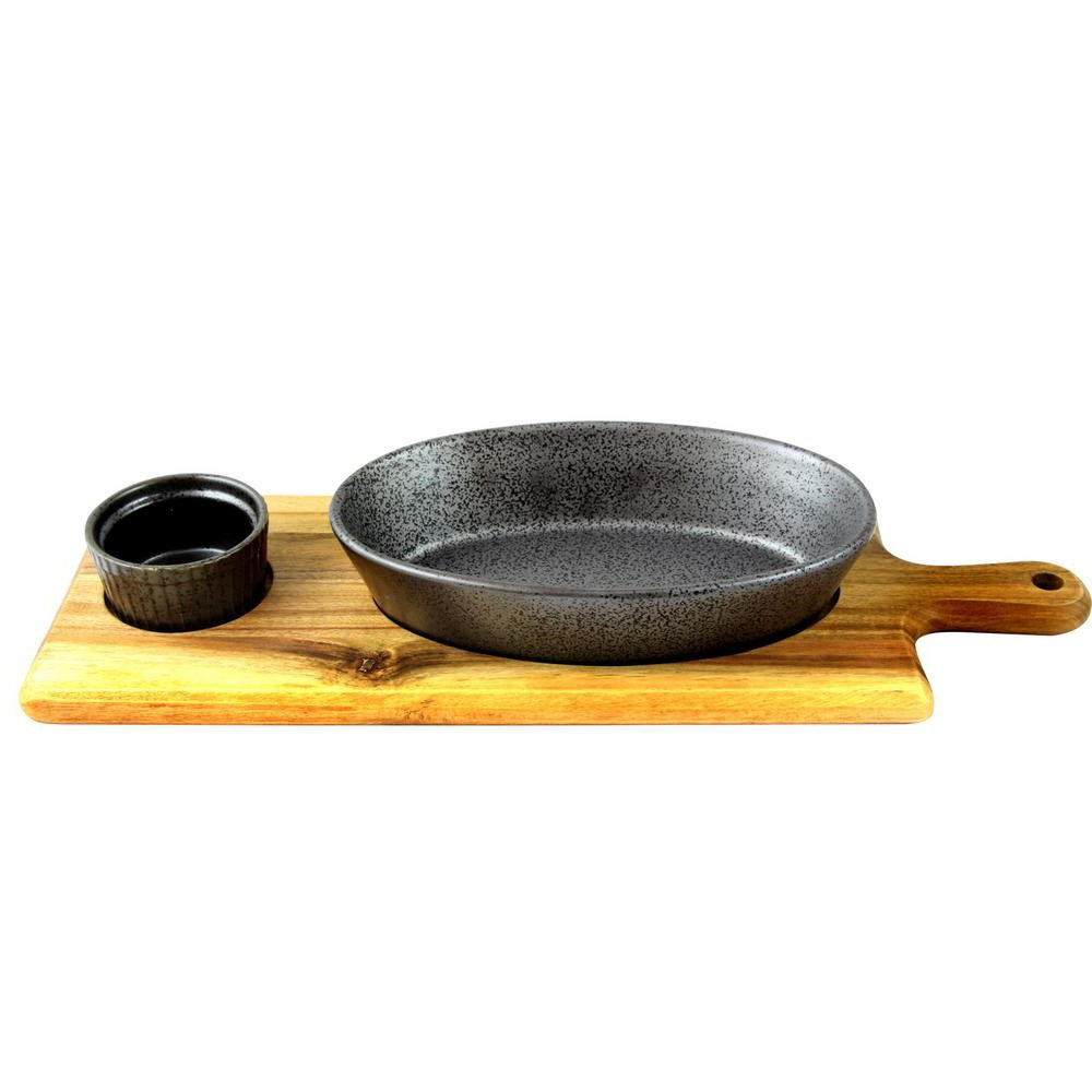 Lexi Home 3 Ceramic Dipping Bowls Set W/ Wood Paddle Tray - Wayfair Canada