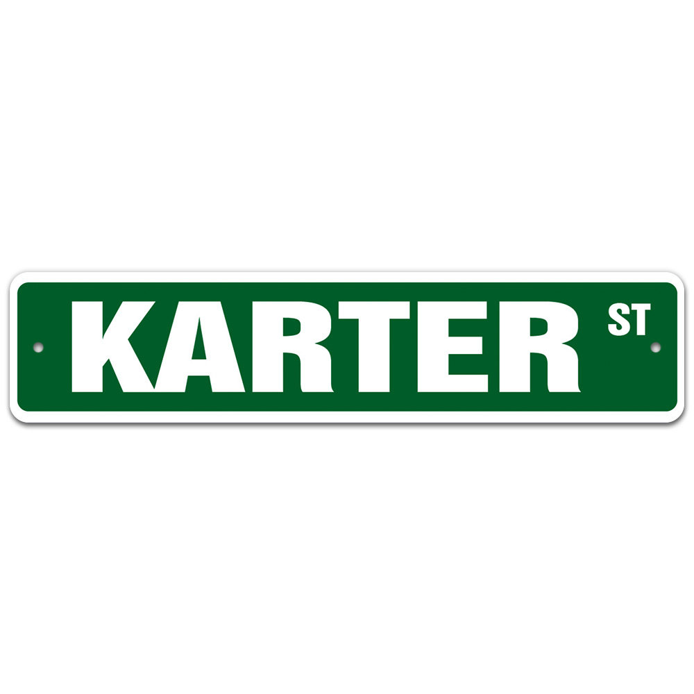 Trinx KARTER Aluminum Street Sign Childrens Name Room Metal Sign ...