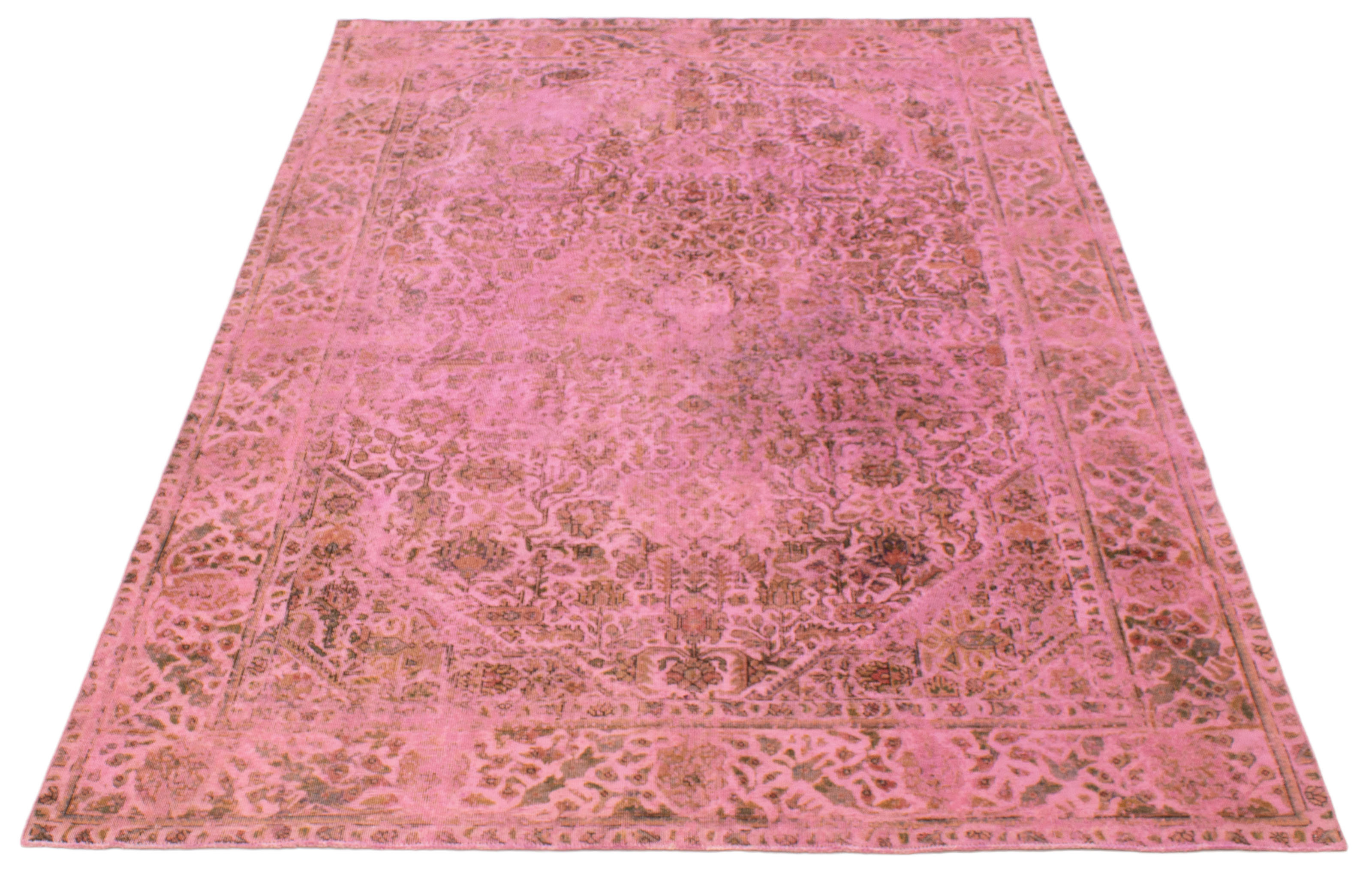 Isabelline Cleothis One-of-a-Kind 6'4" X 9'5" 1990s Wool Area Rug Pink ...