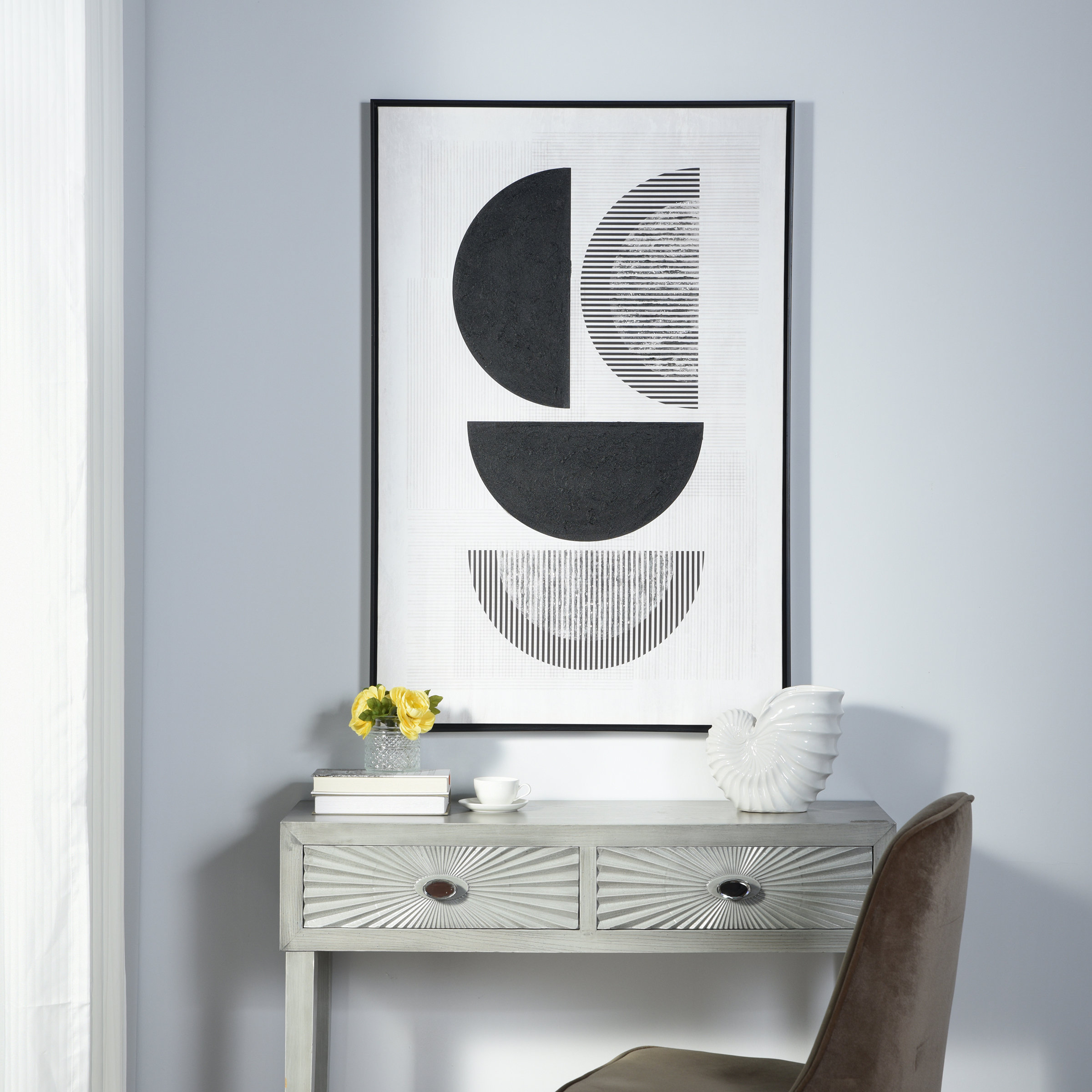 Corrigan Studio® Half Plates - Contemporary Hand Painted Framed Canvas ...