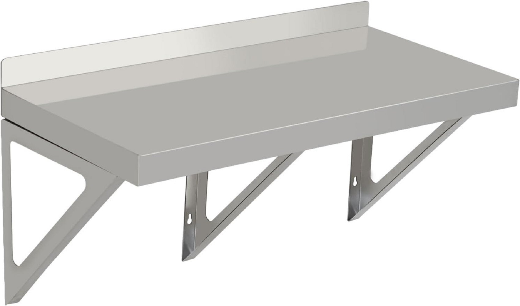 Latitude Run® Stainless Steel Wall Shelf, With A Backsplash And Two ...