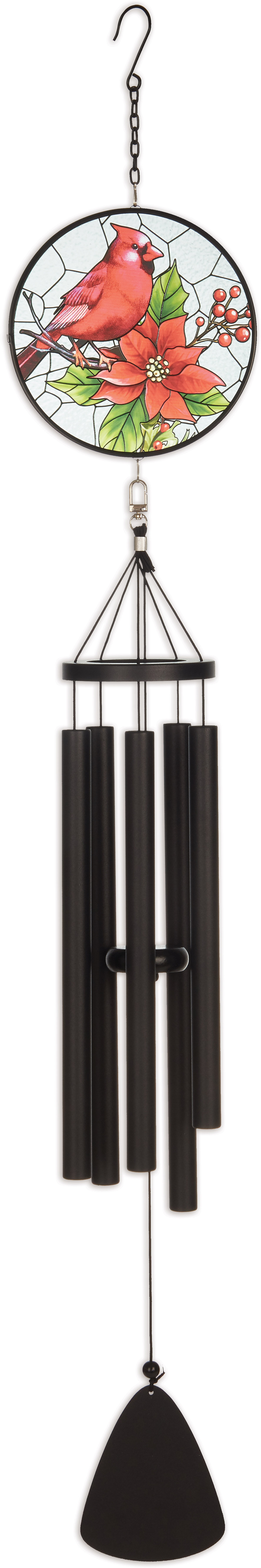 Astoria Grand 40 inch Cardinal Stain Glass Wind Chinme ...