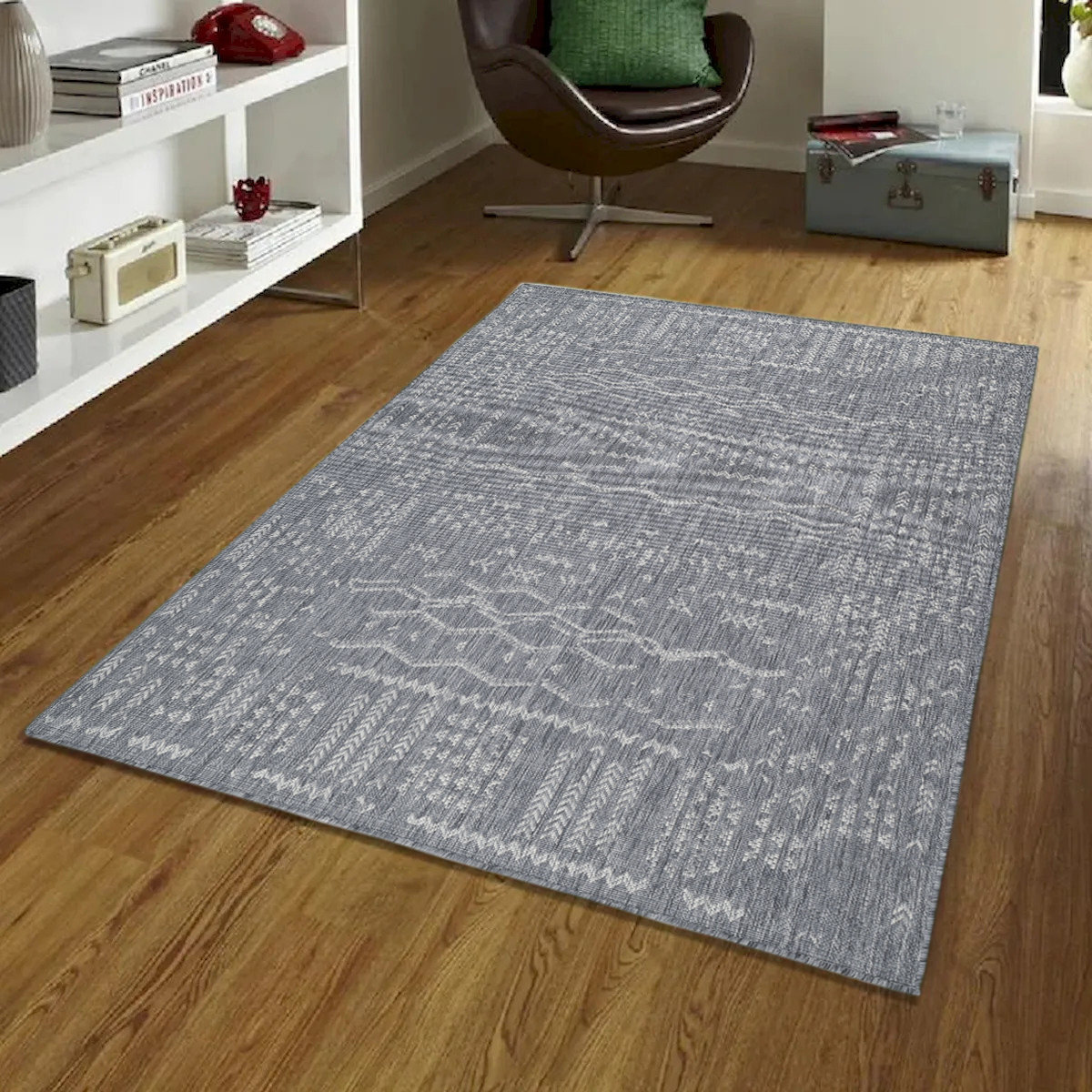 Foundry Select Tapis intérieur / extérieur gris Oksana - Wayfair Canada