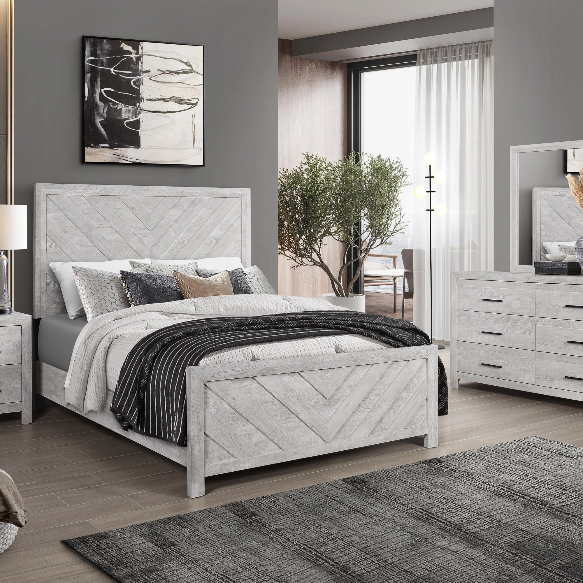 Gracie Oaks Modern Style Queen Bed Made With Wood (Bed) | Wayfair
