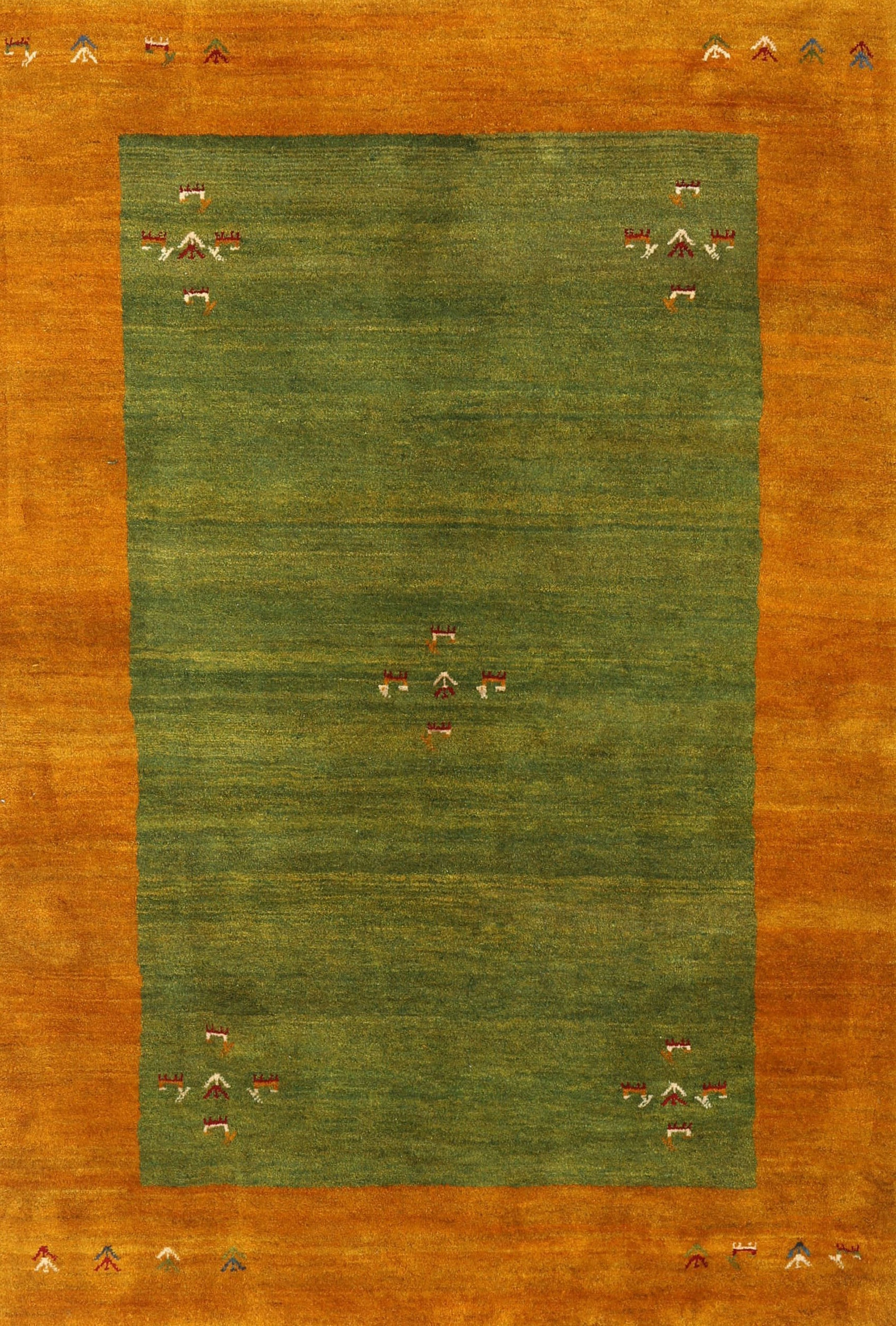 World Menagerie Crymble Abstract Green/Orange Area Rug | Wayfair