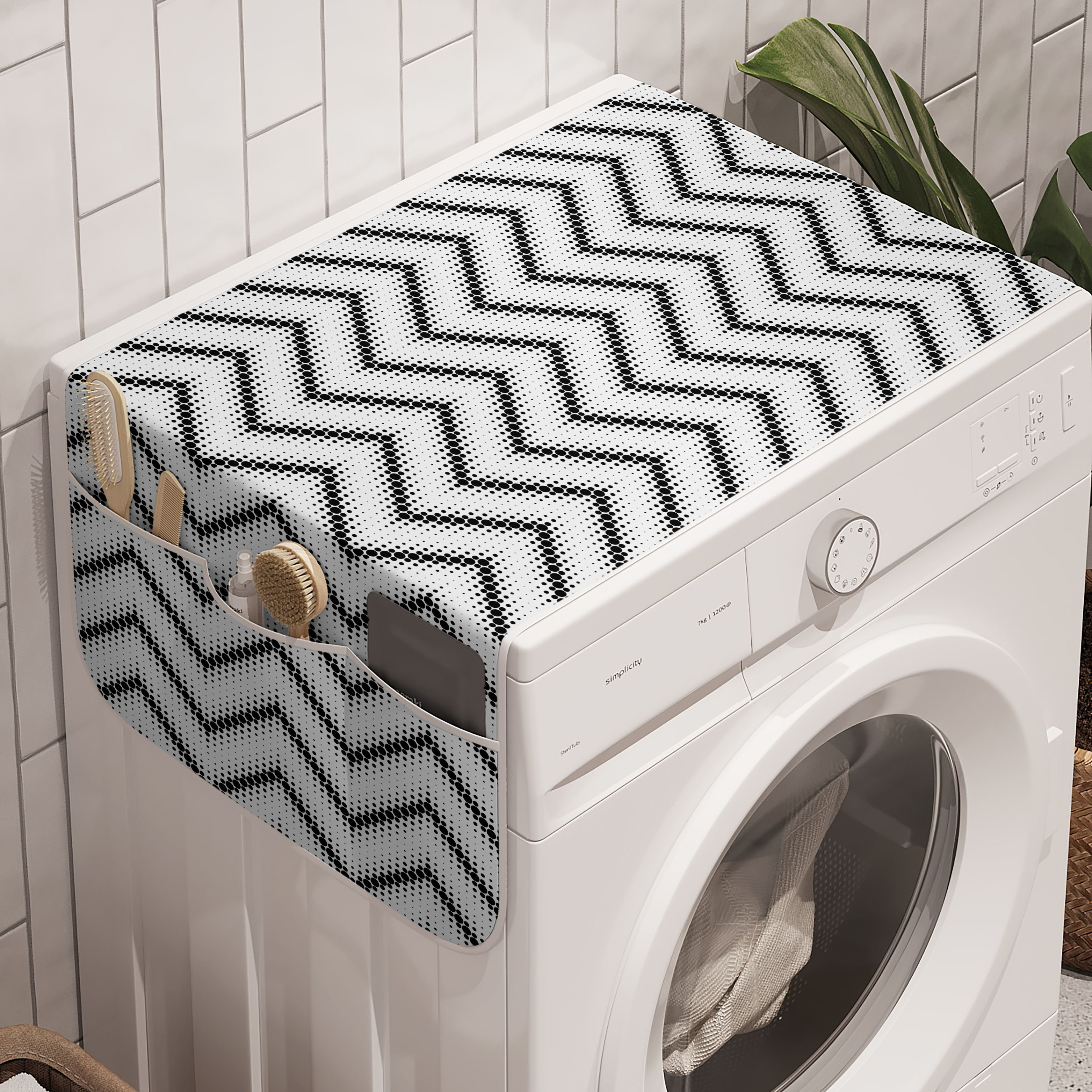 East Urban Home Geometric Washing Machine Organizer Pack of 2 47" x 18. ...