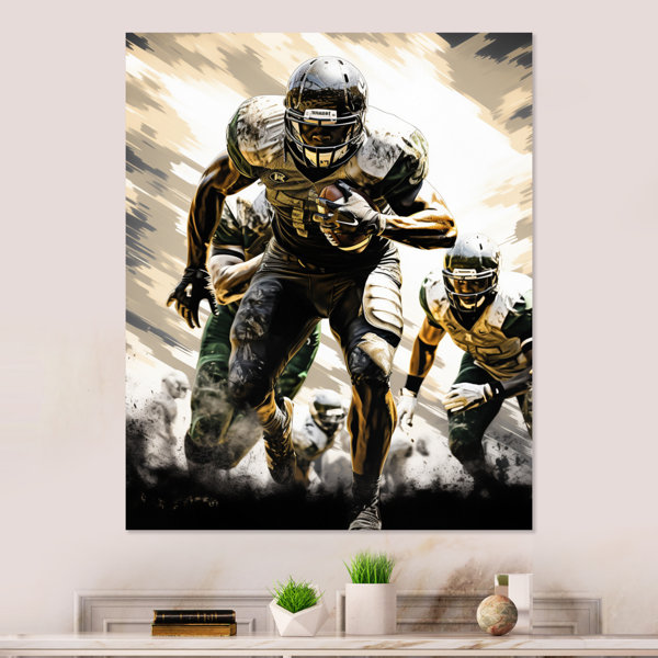 Trinx Football Gridiron Glory On Metal Print | Wayfair