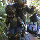 Exhart Solar Antique Innocence Faux Bronze Boy and Girl Statue, 9 by 15 ...