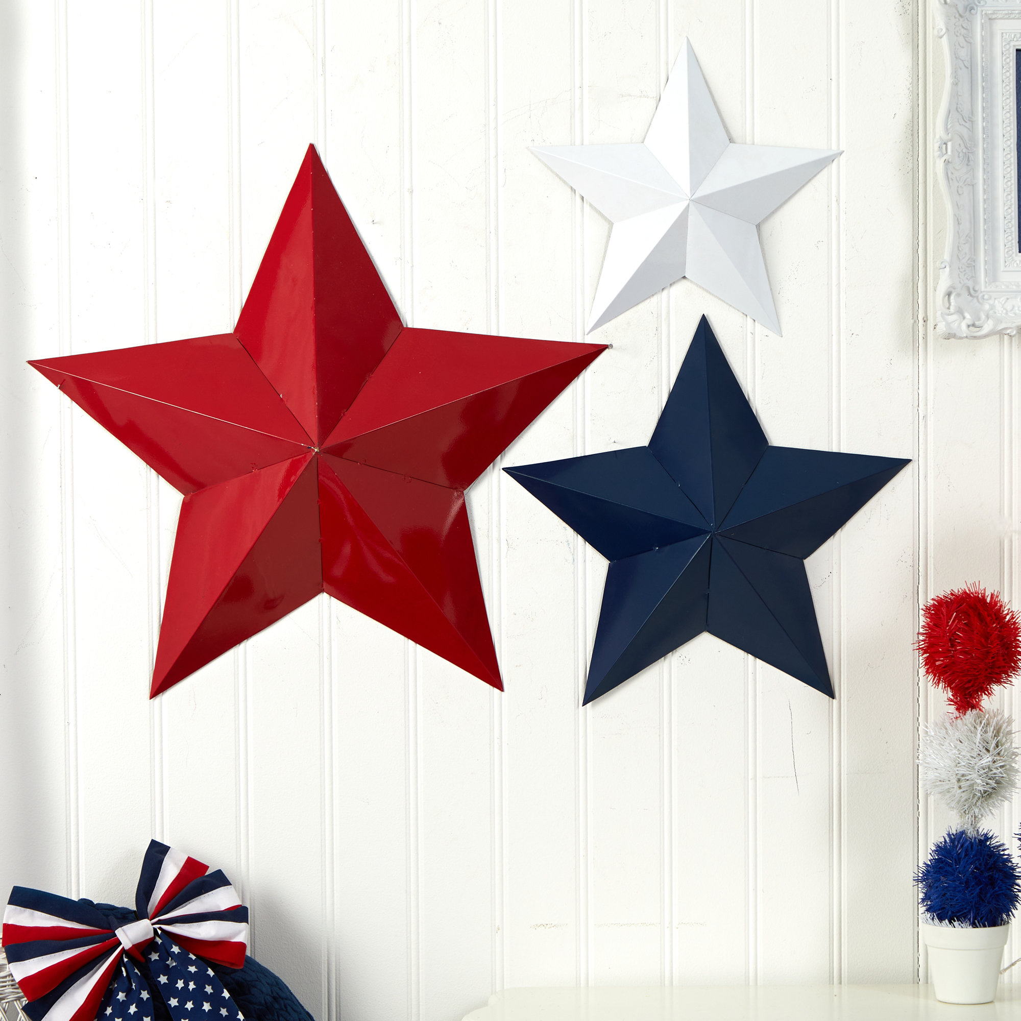 Foundry Select 12In., 18In. And 24In. Americana Farmhouse Metal Stars ...