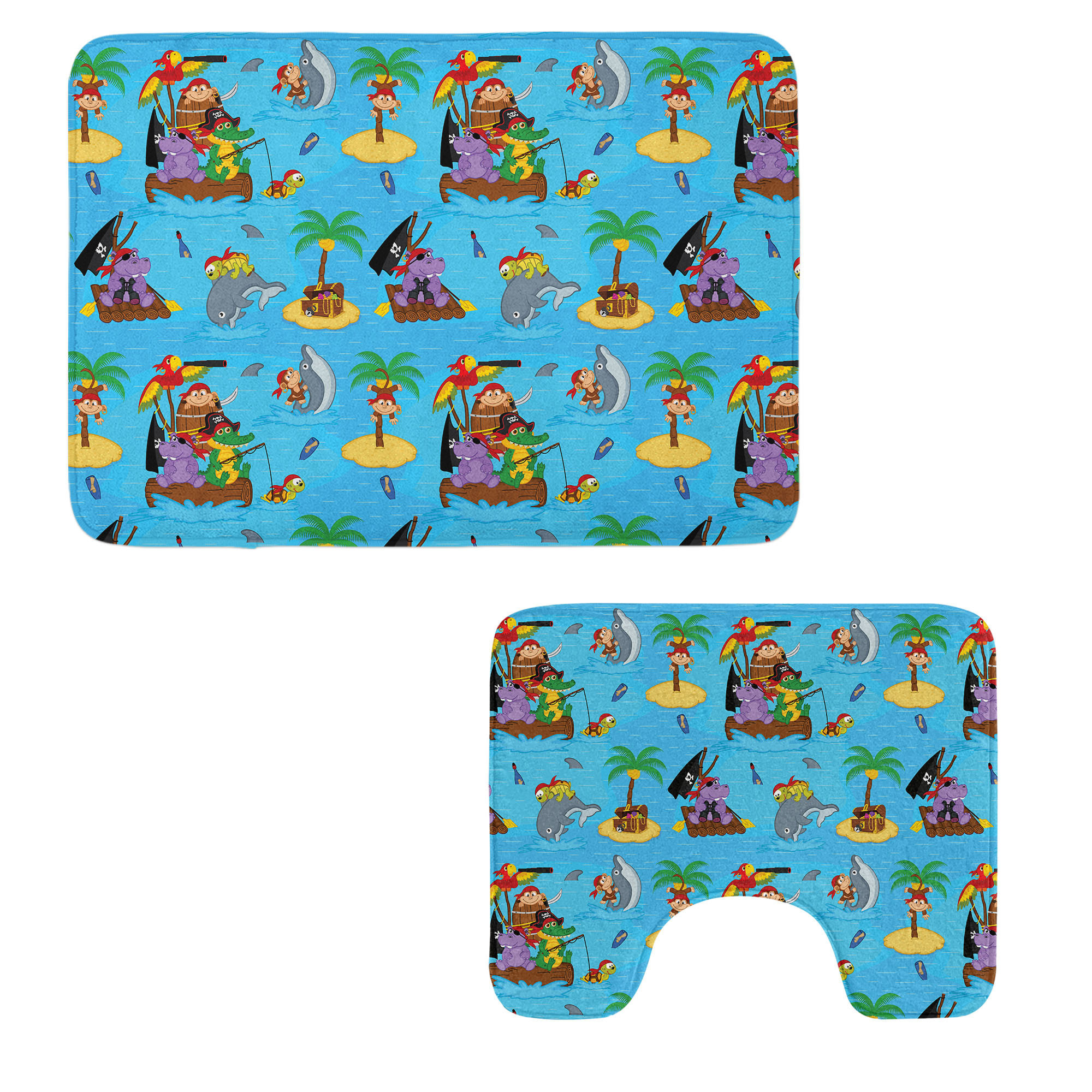 George Oliver Pirates Bathroom Rug Set 2 Pieces Rectangle & Contour ...