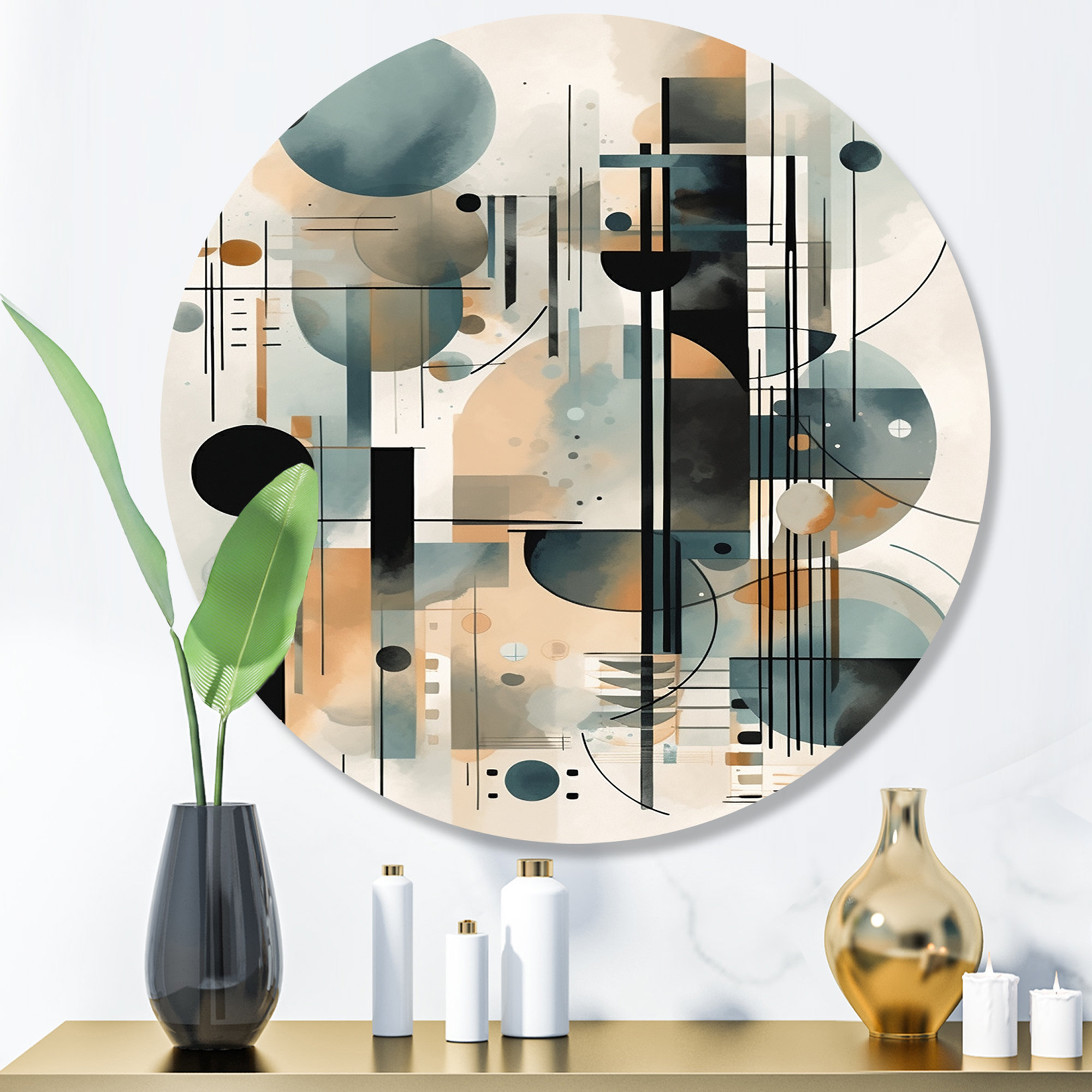 Design Art Blue Cream Minimalism Quiet Depths - Abstract Minimalism ...