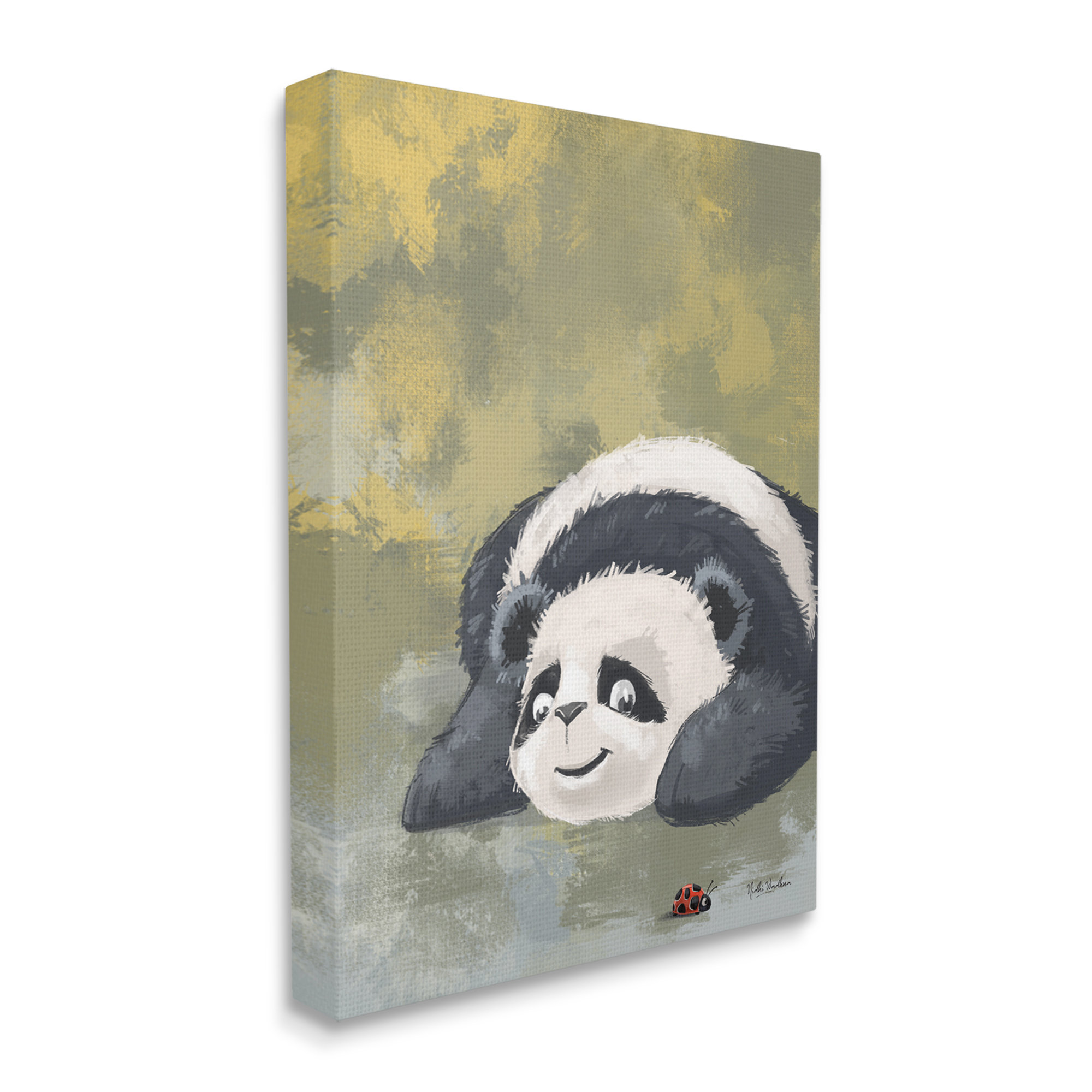 Winston Porter Panda Watching Ladybug On Canvas by Nidhi Wadhwa Print ...