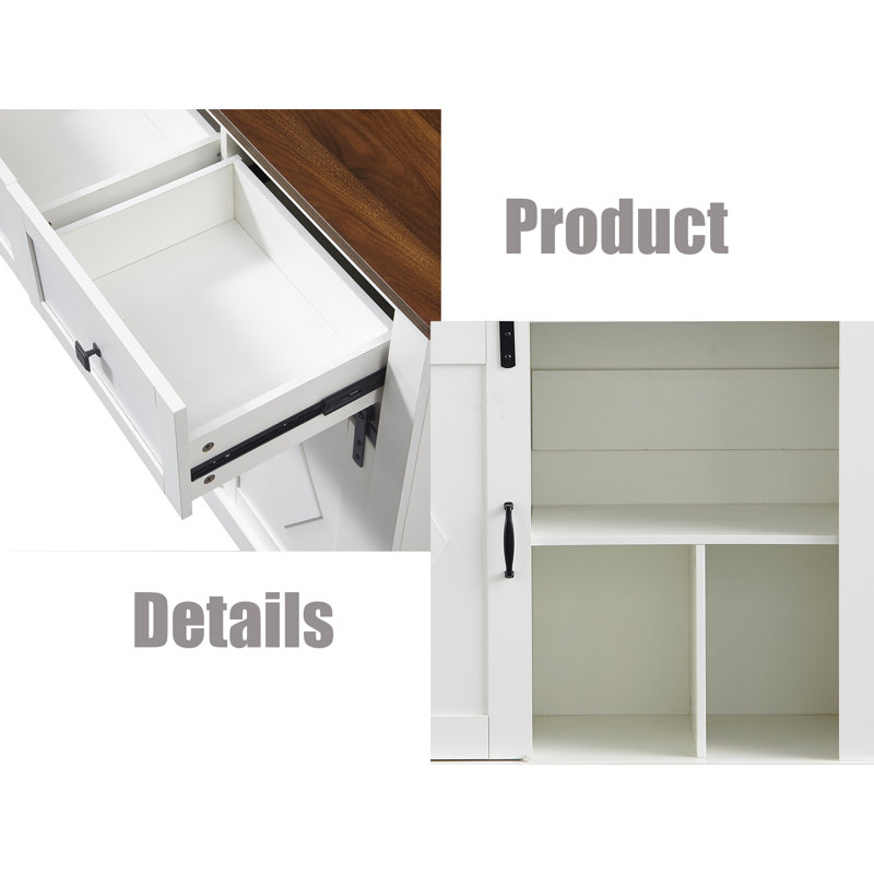 August Grove® 39" Sliding Barn Door Storage Cabinet | Wayfair