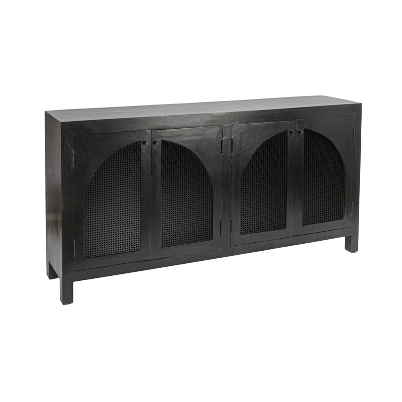 Rowena Interiors Mango Wood & Cane Arched Door Sideboard Cabinet | Perigold