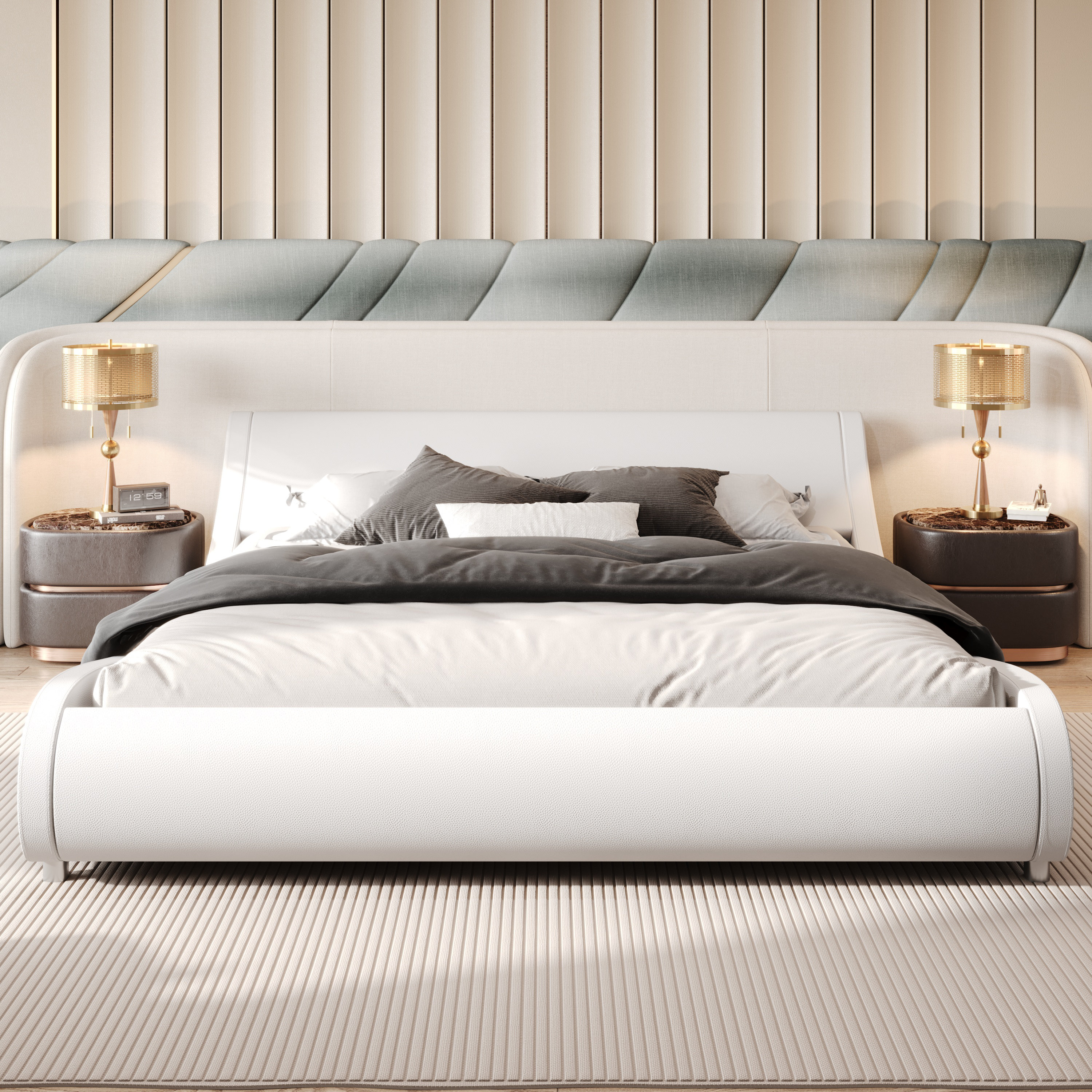 Wrought Studio™ Low Profile Sleigh Bed With Adjustable Headboard ...