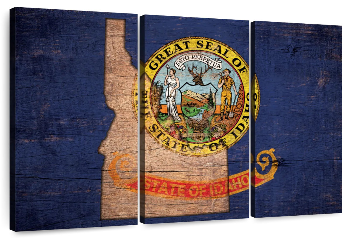 Latitude Run® State Map Over Idaho Flag | Wayfair