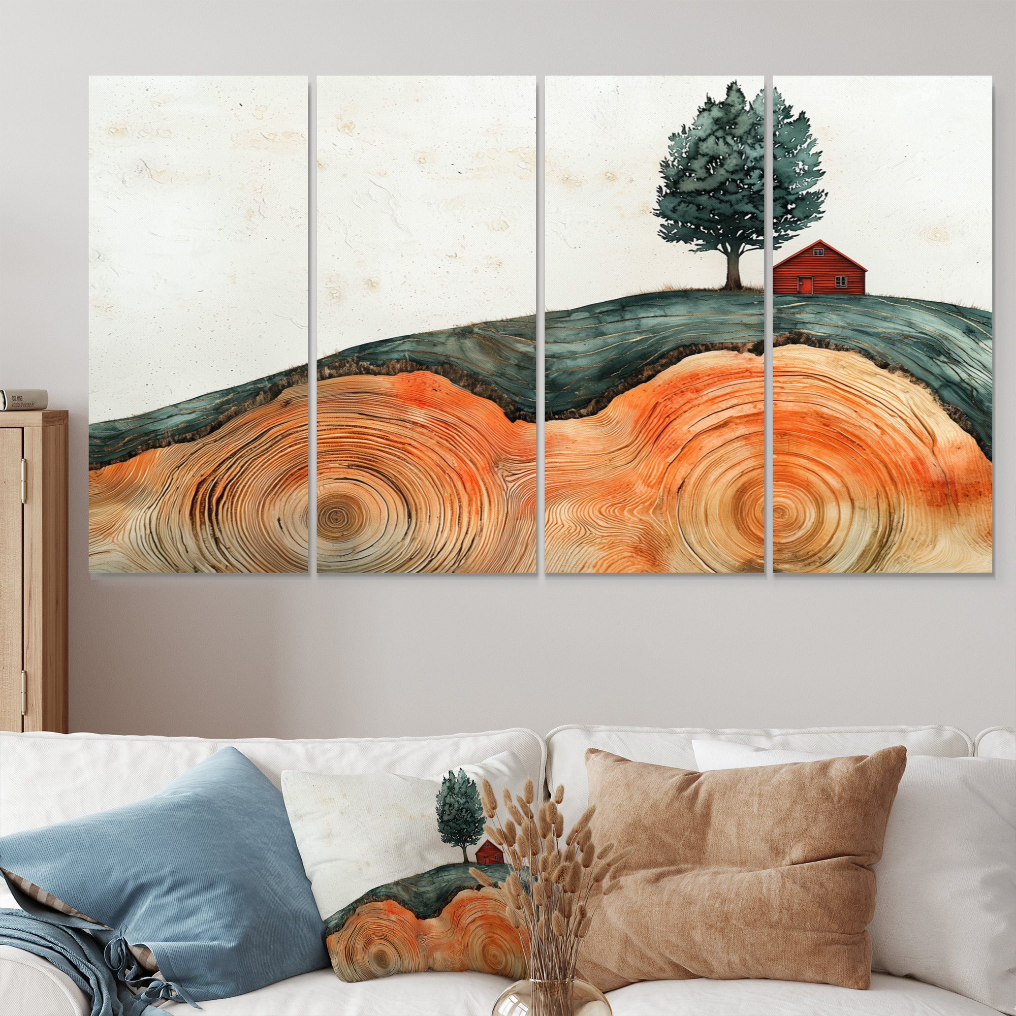 Design Art Bold Barn In Farm Landscape In Autumn II - Barn Wall Art ...