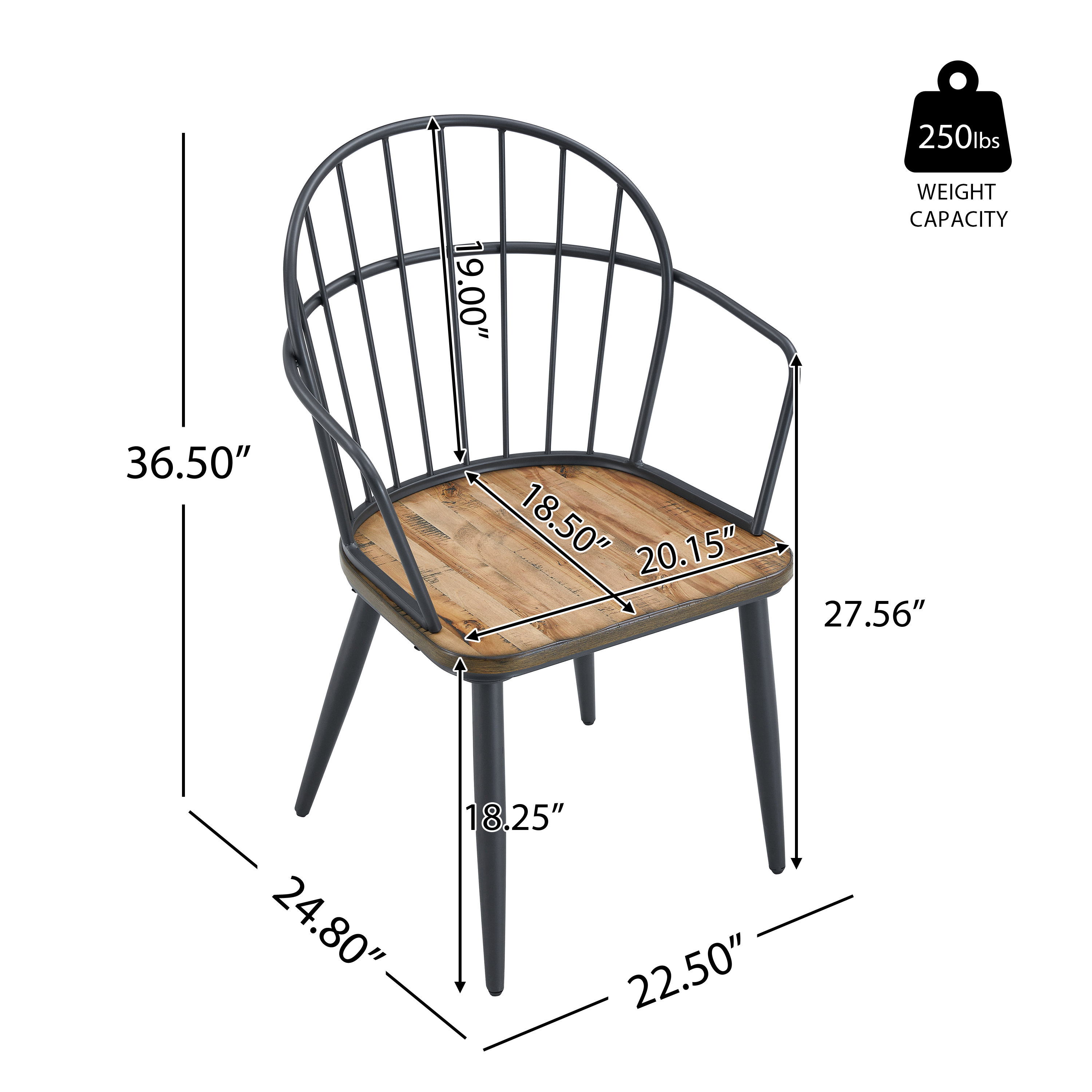 George Oliver Manthey Wood And Metal Dining Chairs | Wayfair