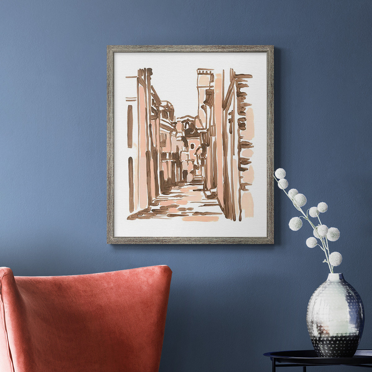 Winston Porter Blush Architecture Study VI Premium Framed Canvas ...