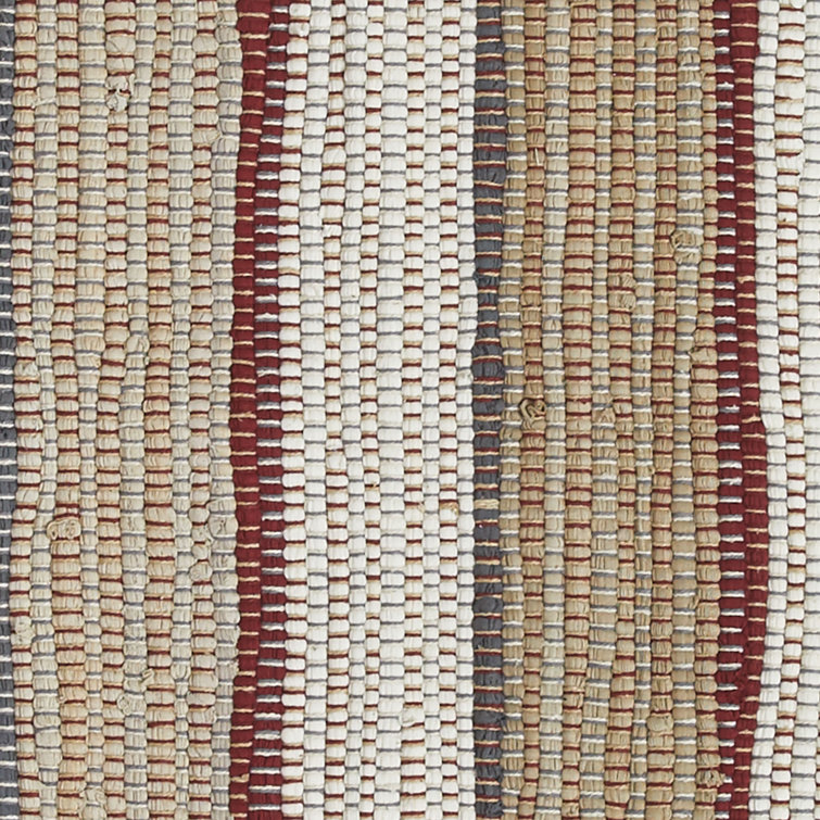 Highland Dunes Bevans Hand Loomed Cotton Red/Brown/Beige Rug | Wayfair