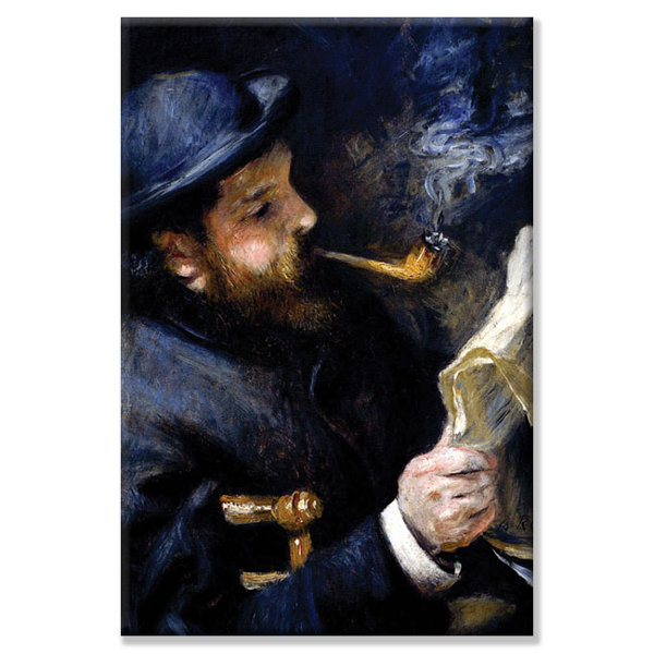 Vault W Artwork Claude Monet Reading A Newspaper On Canvas by Pierre ...