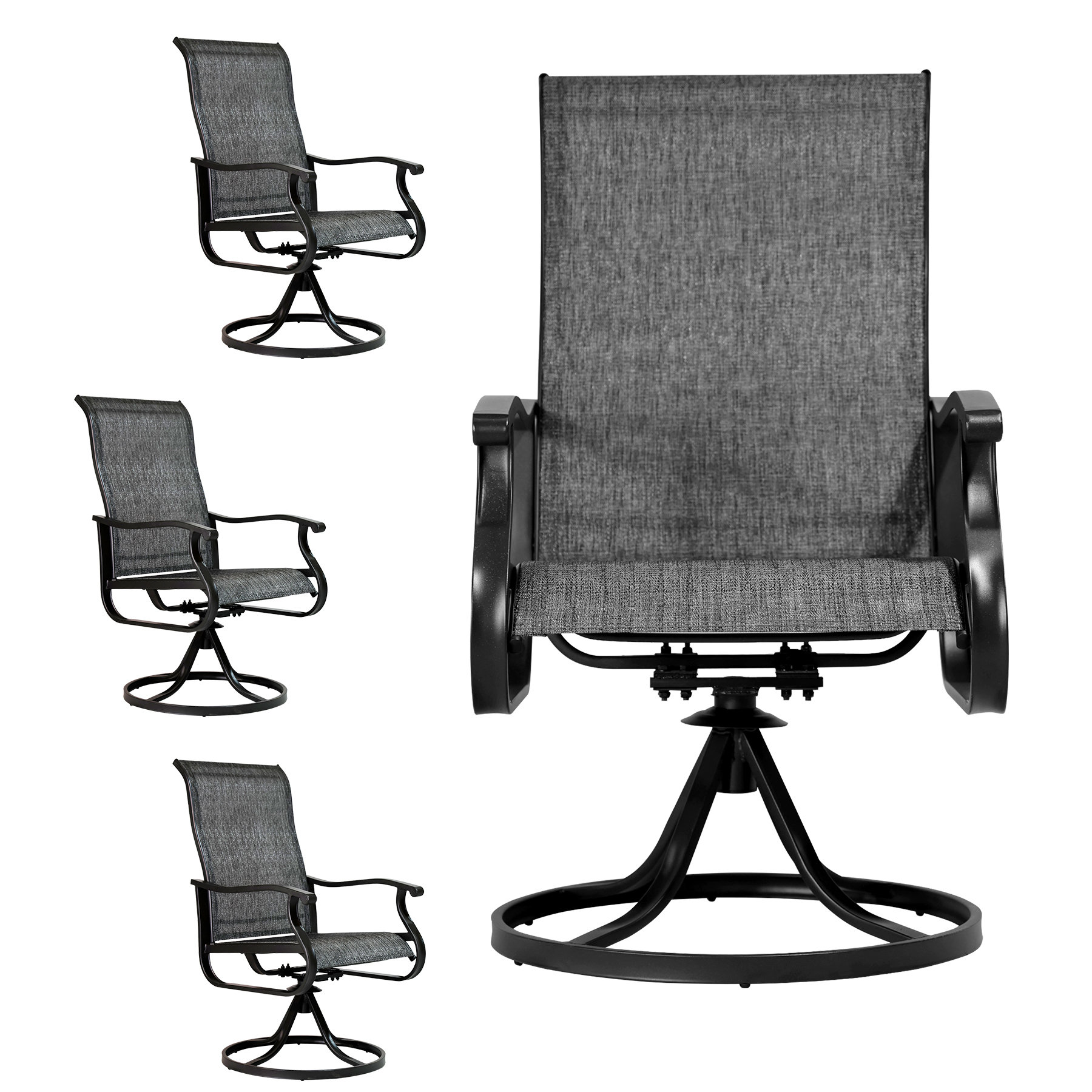 Lark Manor™ Set Of 4 Outdoor Swivel Dining Chairs, All-weather ...