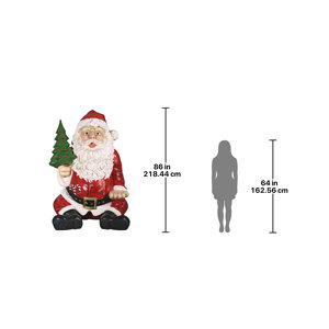 Design Toscano Giant Sitting Santa Claus Statue with Hand Seat | Wayfair