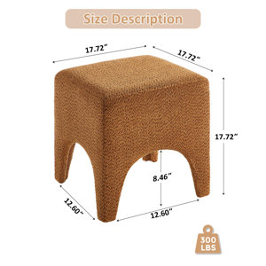 Mercer41 17" Boucle Modern Square Foot Stool Ottoman | Wayfair