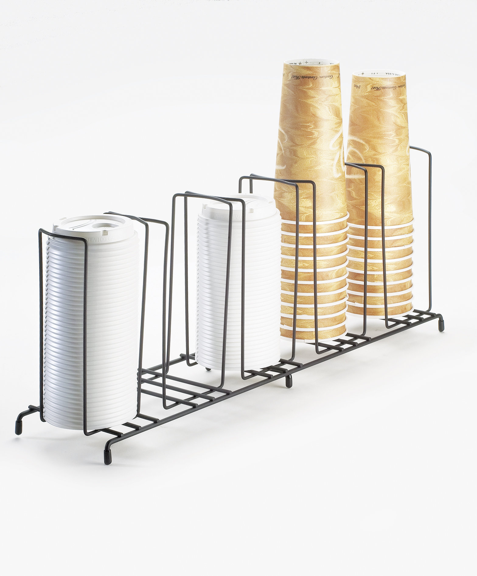 Cal-Mil Iron Black 5-Section Countertop Cup and Lid Organizer | Wayfair