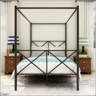 Gracie Oaks Metal Canopy Bed Frame, Platform Bed Frame with X Shaped ...