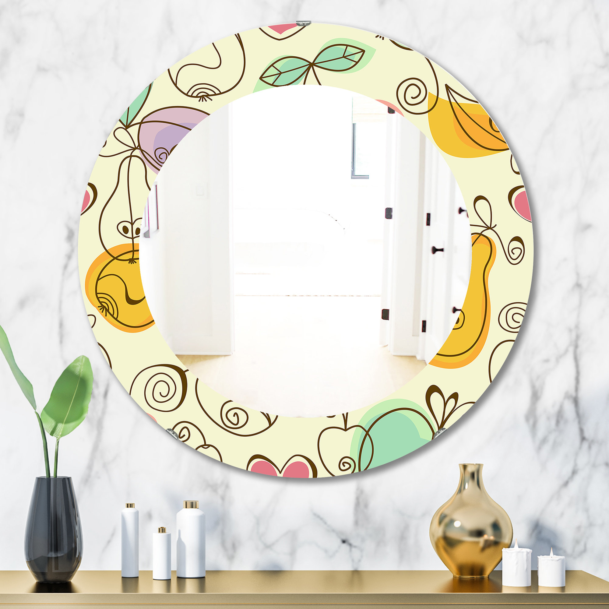East Urban Home Apples Pears & Cherries - Bohemian & Eclectic Mirror ...